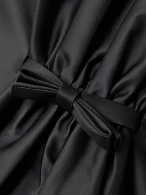 Rabanne Bow-detailed Gathered Mikado Mini Dress