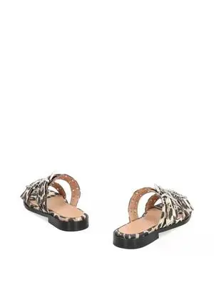 GANNI Animal-print Buckle Sandals