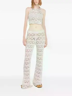 Alanui Crochet Knit Trousers - Neutrals