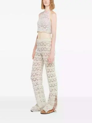 Alanui Crochet Knit Trousers - Neutrals