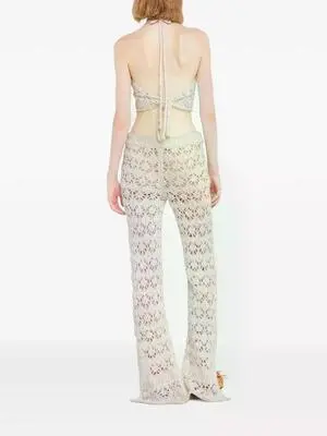 Alanui Crochet Knit Trousers - Neutrals