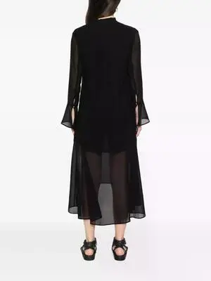 Pinko Georgette Button Front Tie Dress