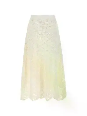 Farm Rio Floral-pattern Crochet Midi Skirt