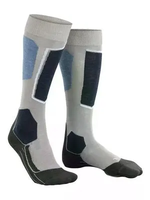 Falke Geometric-pattern Ski Socks - Grey