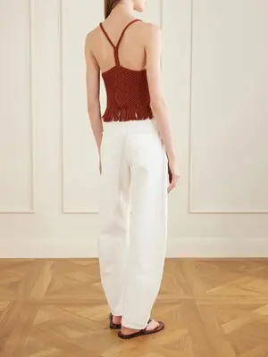 Escvdo Cantor Fringed Macramé Cotton Top