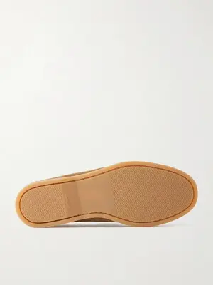 Mr P. Leather-trimmed Suede Boat Shoes