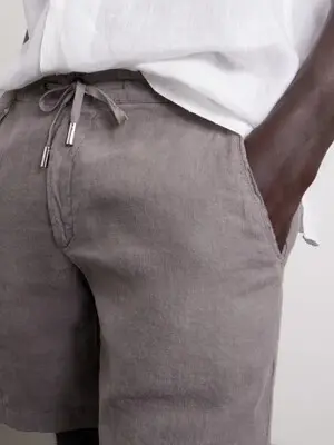 Mr P. Straight-leg Garment-dyed Linen Bermuda Shorts