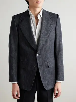 Husbands Slub Cotton And Hemp-blend Twill Blazer