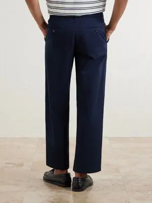 Mr P. Barrel-leg Cotton-twill Trousers
