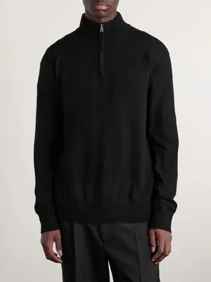 Mr P. James Cashmere Half-zip Sweater - Black