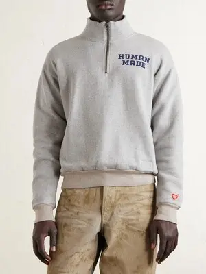 HUMAN MADE Logo-print Half-zip Sweatshirt