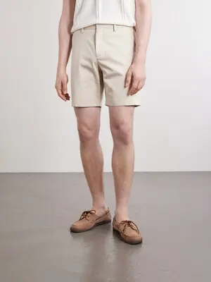 Mr P. Straight-leg Cotton-canvas Bermuda Shorts - Neutrals