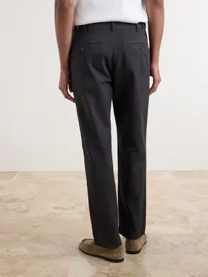 Mr P. Daniel Tapered Pleated Cotton-canvas Trousers
