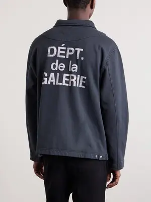 GALLERY DEPT. Logo-print Cotton-jersey Jacket - Black
