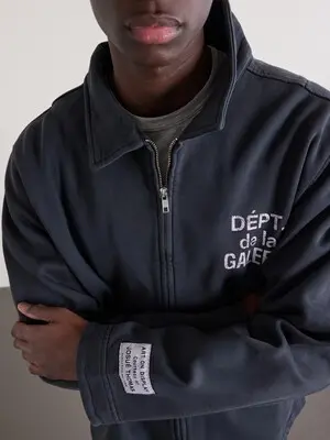 GALLERY DEPT. Logo-print Cotton-jersey Jacket - Black