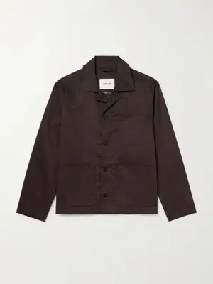 Nn07 Morgan 10021 Stretch Organic Cotton-gabardine Blouson Jacket - Brown