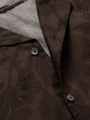 Mr P. Camp-collar Floral-print Cotton Shirt