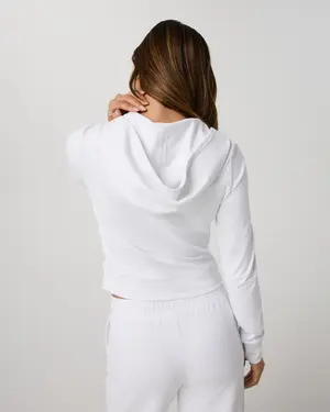 Vuori Halo Mini Full Zip Hoodie - White