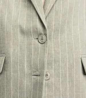 Maje Linen-blend Pinstripe Blazer - Brown