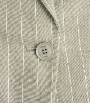 Maje Linen-blend Pinstripe Blazer - Brown