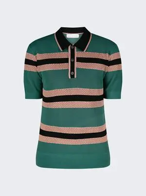 Dries Van Noten Mercy Stripe Polo Pine - Multi
