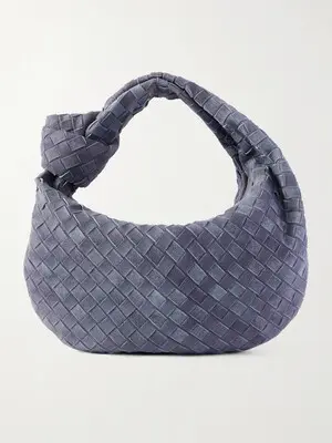 Bottega Veneta Bottega Veneta Jodie Small Intrecciato Suede Tote Blue