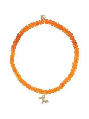 SYDNEY EVAN Orange Opal Tiny Butterfly Charm Bracelet
