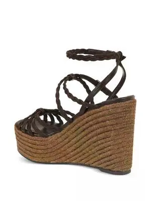 JIMMY CHOO Nyra Braided Platform Sandals - Brown