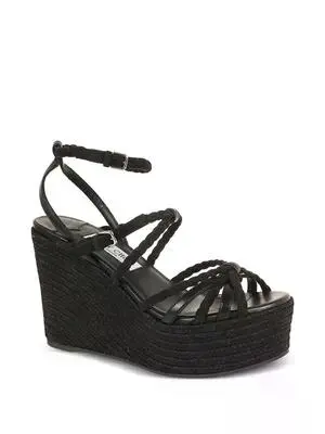 JIMMY CHOO Nyra Braided-strap Platform Sandals - Black