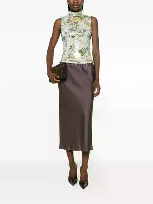 Antonelli Firenze Orinoco Elastic-waistband Midi Skirt - Purple