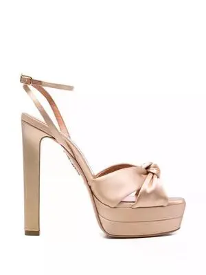 AQUAZZURA Knot Platform Sandals - Neutrals