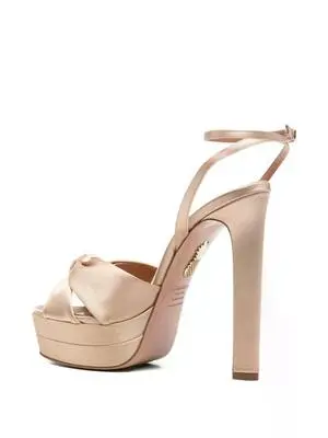 AQUAZZURA Knot Platform Sandals - Neutrals