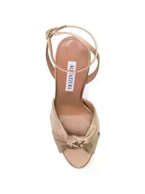 AQUAZZURA Knot Platform Sandals - Neutrals