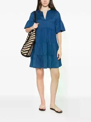 Max Mara V-neck Mini Dress - Blue