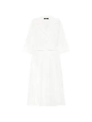 Max Mara Belted Midi Shirt Dress - White