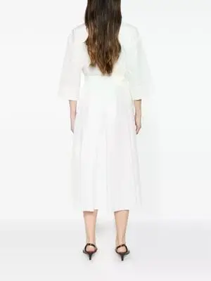 Max Mara Belted Midi Shirt Dress - White