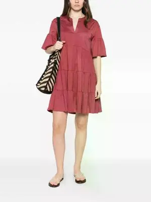Max Mara Wkdsaggina Ruffled V-neck Mini Dress - Red