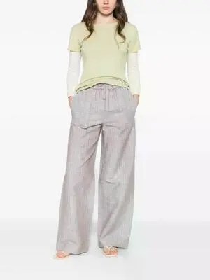 Max Mara Striped Palazzo Pants - Neutrals