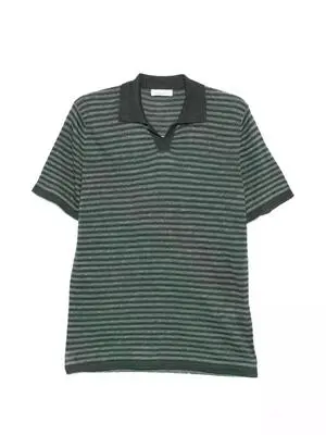 ROBERTO COLLINA Striped Polo T-shirt - Green