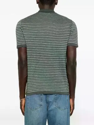 ROBERTO COLLINA Striped Polo T-shirt - Green
