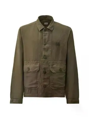 C.P. COMPANY Broken Twill Button Overshirt - Grey