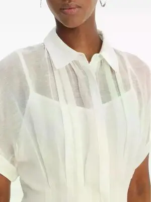 BOSS Pleated Shirt Midi Dress - White
