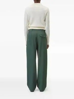 Closed Pleated Wide Leg Trousers