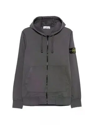 Stone Island Zip Hooded Sweatshirt - Grey