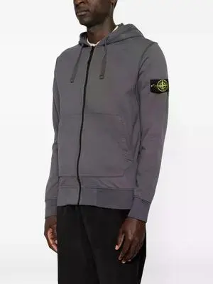 Stone Island Zip Hooded Sweatshirt - Grey
