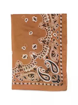 Destin Paisley-print Bandana Scarf - Brown