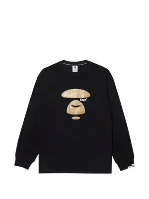 AAPE BY *A BATHING APE Moonface Glittered Long-sleeved Sweatshirt
