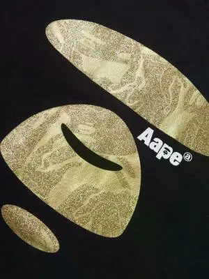 AAPE BY *A BATHING APE Moonface Glittered Long-sleeved Sweatshirt