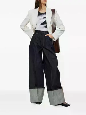 Givenchy Cuffed Wide-leg Jeans - Blue