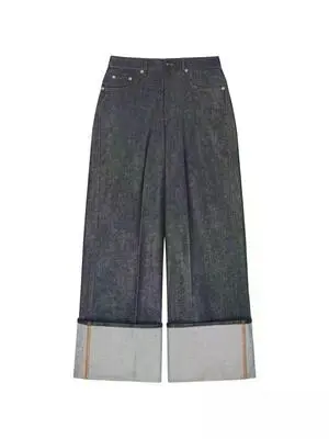 Givenchy Cuffed Wide-leg Jeans - Blue
